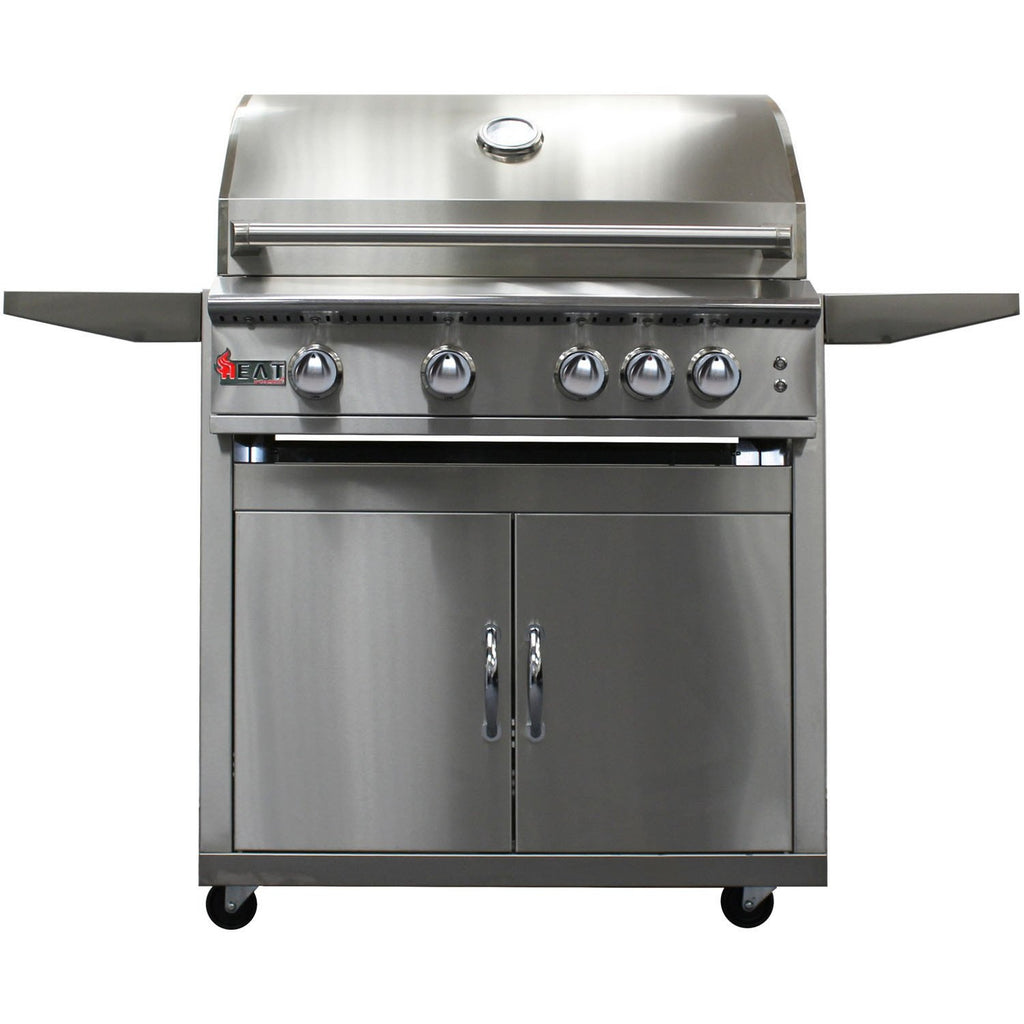 Heat 32-Inch 4-Burner HTS-432-LPC Propane Grill on Cart– M&K Grills
