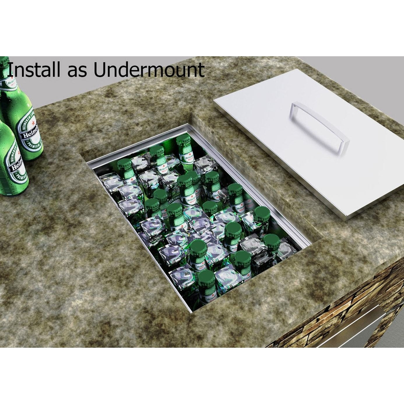 over/under 14 inch x 12 inch height single basin insulated wall ice ...